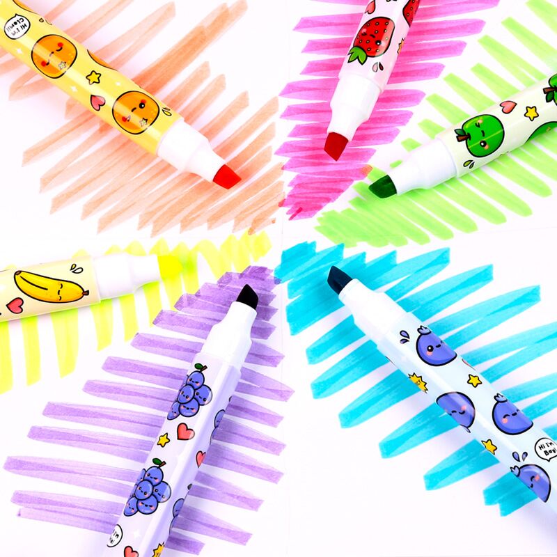 Set de 6 Sublinhadores Apagáveis com Cheiro – Foodiemals Frutas – Amorinhas